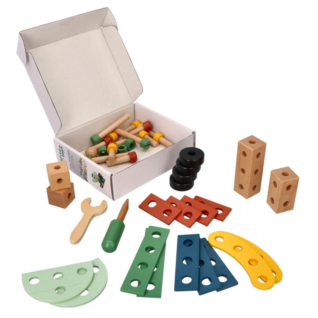 Construction building and screwing set, 40 pcs – meKID